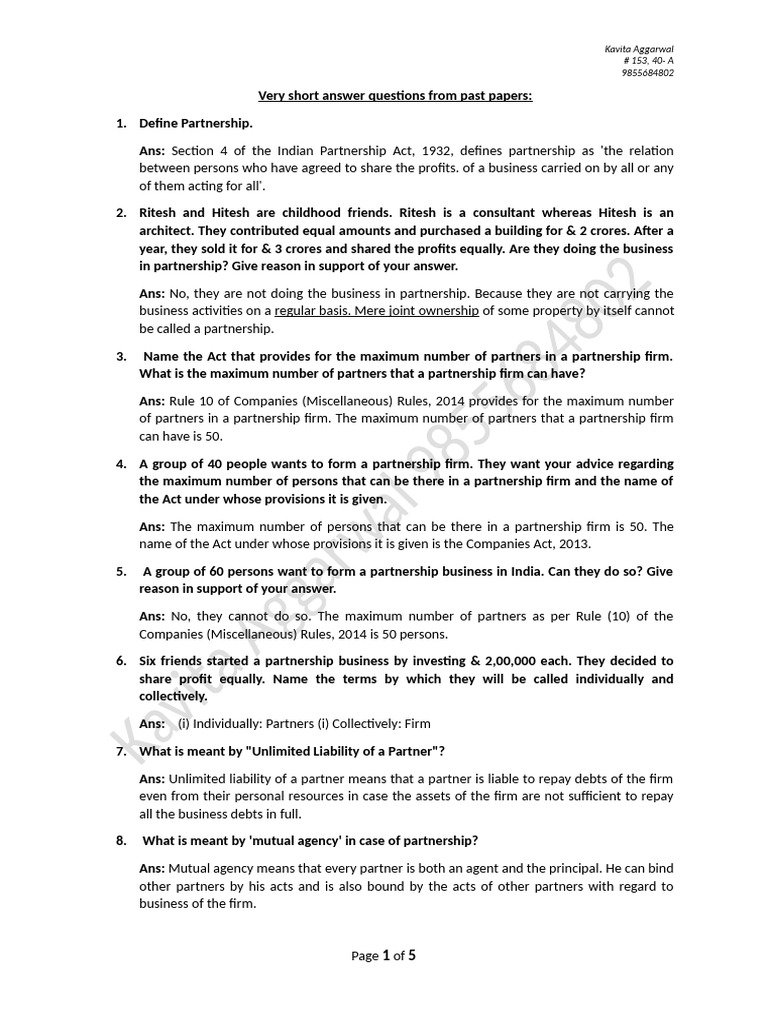 Theory Very Short Answer Questions | PDF
