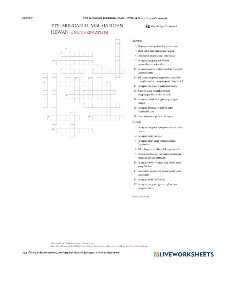 TTS Jaringan Hewan & Tumbuhan | PDF