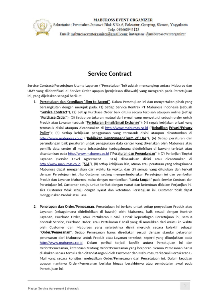 Service Contract Pdf