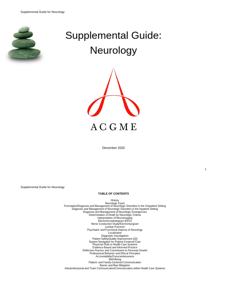 Neurology Supplemental Guide Template | PDF