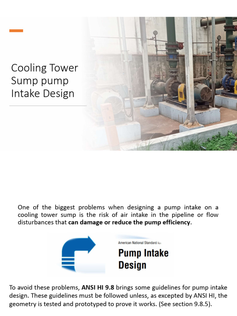 Sump Pump Intake Design For Cooling Tower | PDF
