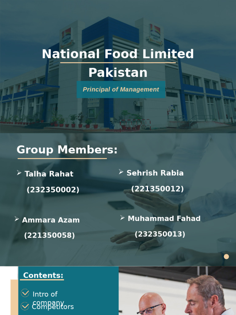 National Food Limited: Management Overview | PDF | Organizational ...