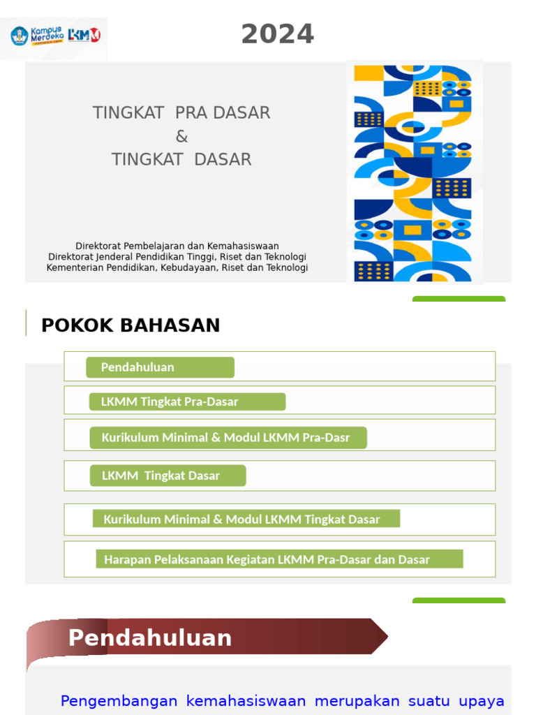 Sosialisasi LKMM 2024 - Pra-Dasar & Dasar | PDF