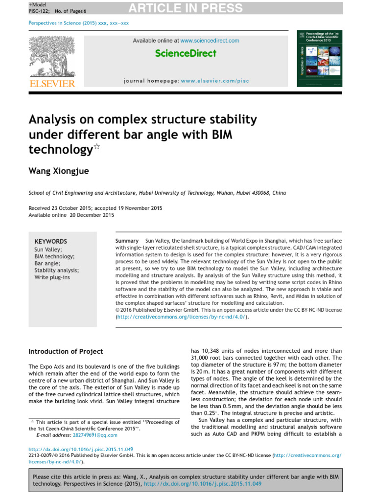 analysis of complex structures in BIM | PDF