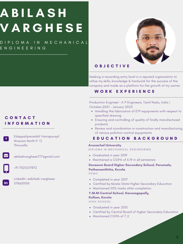 Abilash Varghese Resume | PDF