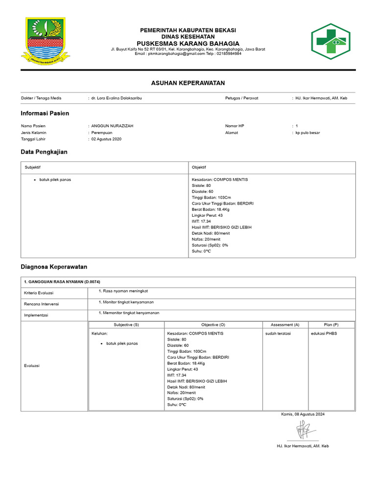 Anamnesa 08 Agustus 2024 | PDF