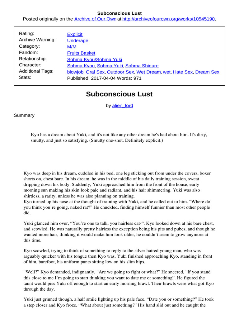Subconscious Lust | PDF