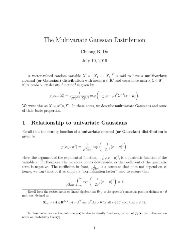 The Multivariate Gaussian Distribution | PDF The Multivariate Gaussian Distribution | PDF