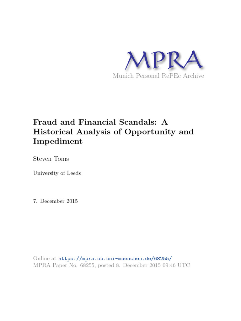 Fraud and Financial Scandals | PDF