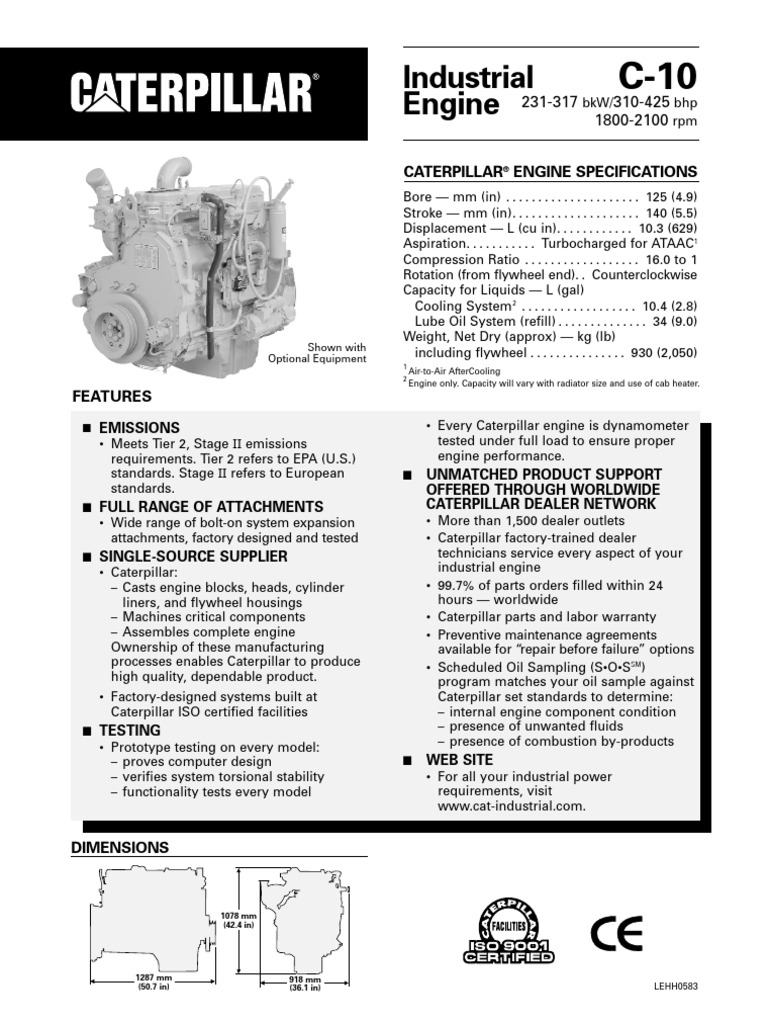 Engine Performance-Caterpillar-C10 | PDF