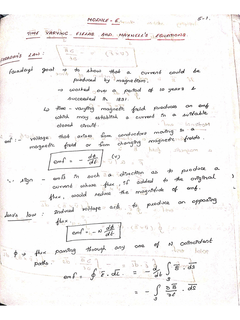 EMW MODULE 5-Time Varying Fields | PDF