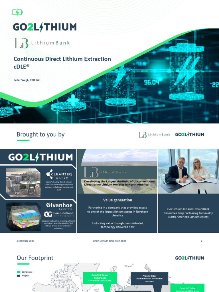 Go2Lithium Presentation DLE 2023 Presentation | PDF | Adsorption | Membrane