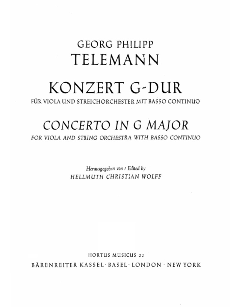Concerto de Viola (Telemann) - GRADE | PDF