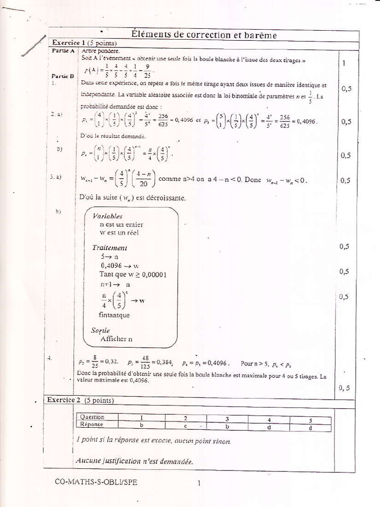 Sujet Corrigé TS | PDF
