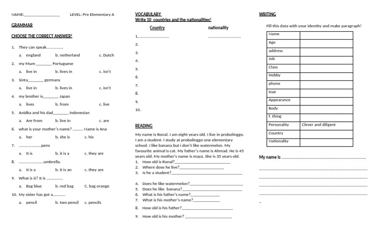 Pre Elem A Part 2 | PDF