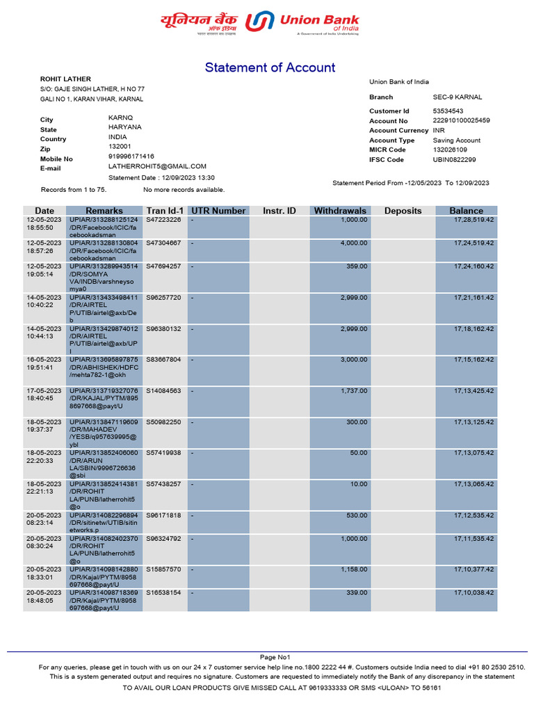 BANK STATEMENT - Unlocked | PDF