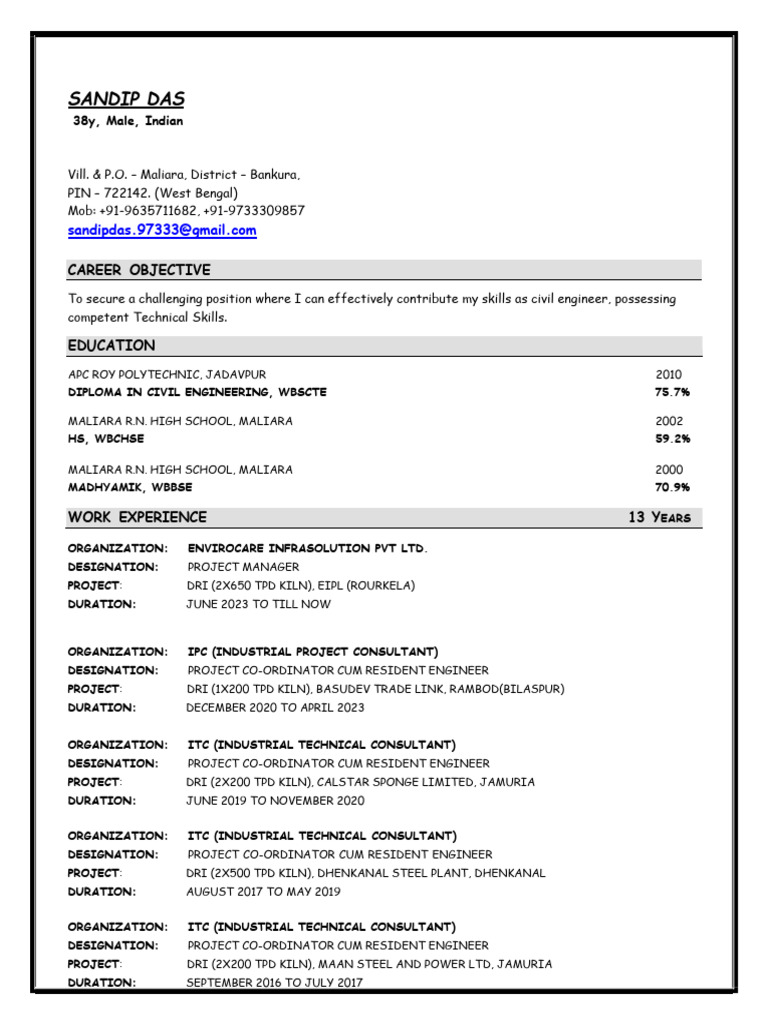 Sandip (CV) PDF | PDF