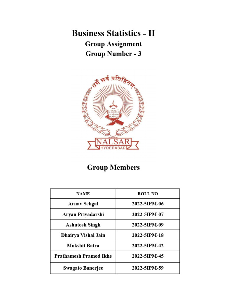 Business Statistics - II | PDF