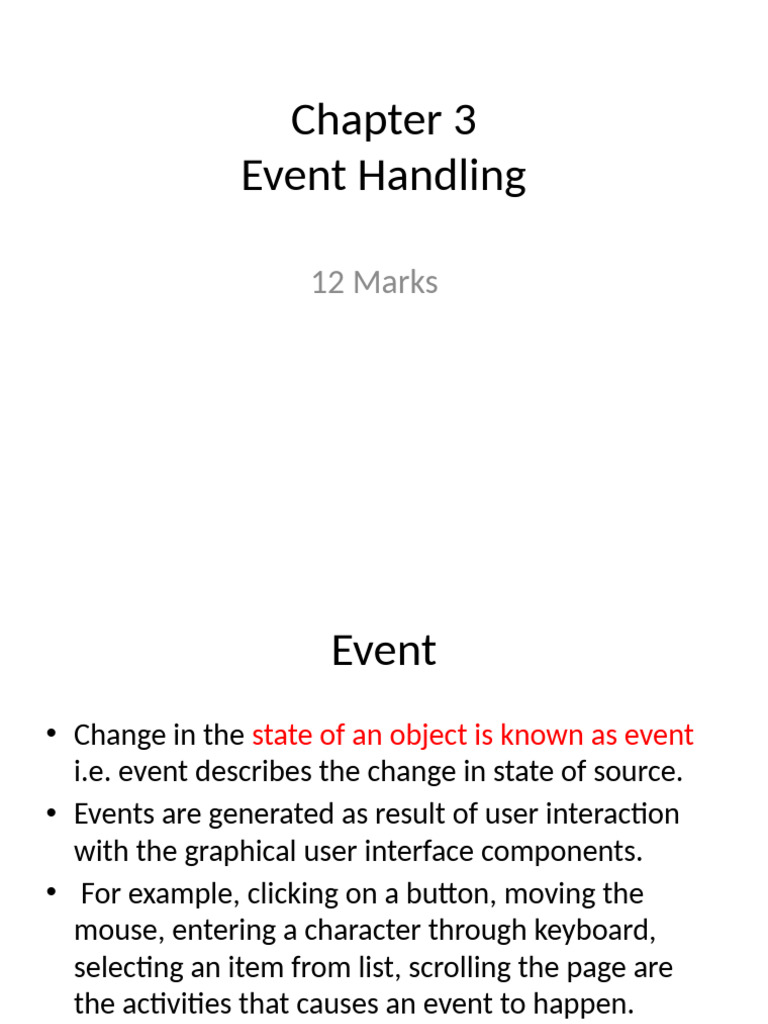 Chapter 3-Event Handling | PDF