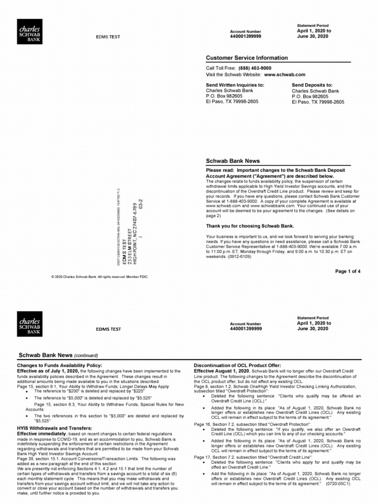 Charles Schwab - Sample 1 | PDF