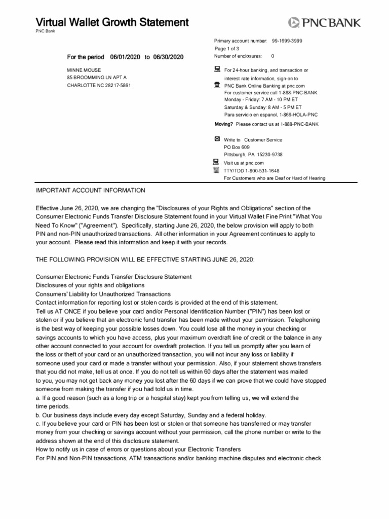 PNC Bank - Sample 2 | PDF