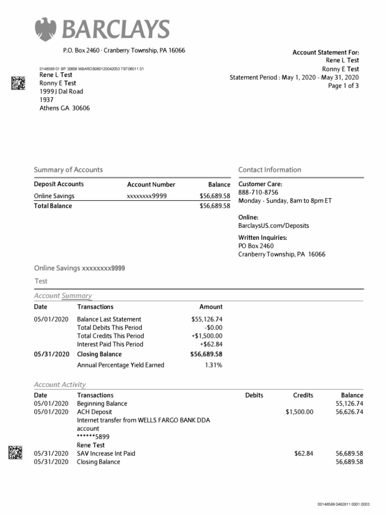 Barclays - Sample 2 | PDF