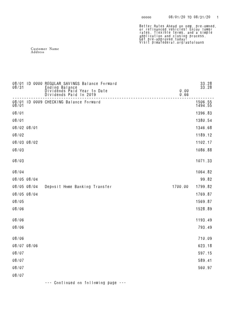 Bankstatement PFCU 001 C Gould Mocked | PDF