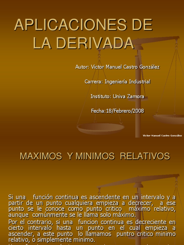 Aplicacion de La Derivada! | PDF | Derivado | Pendiente