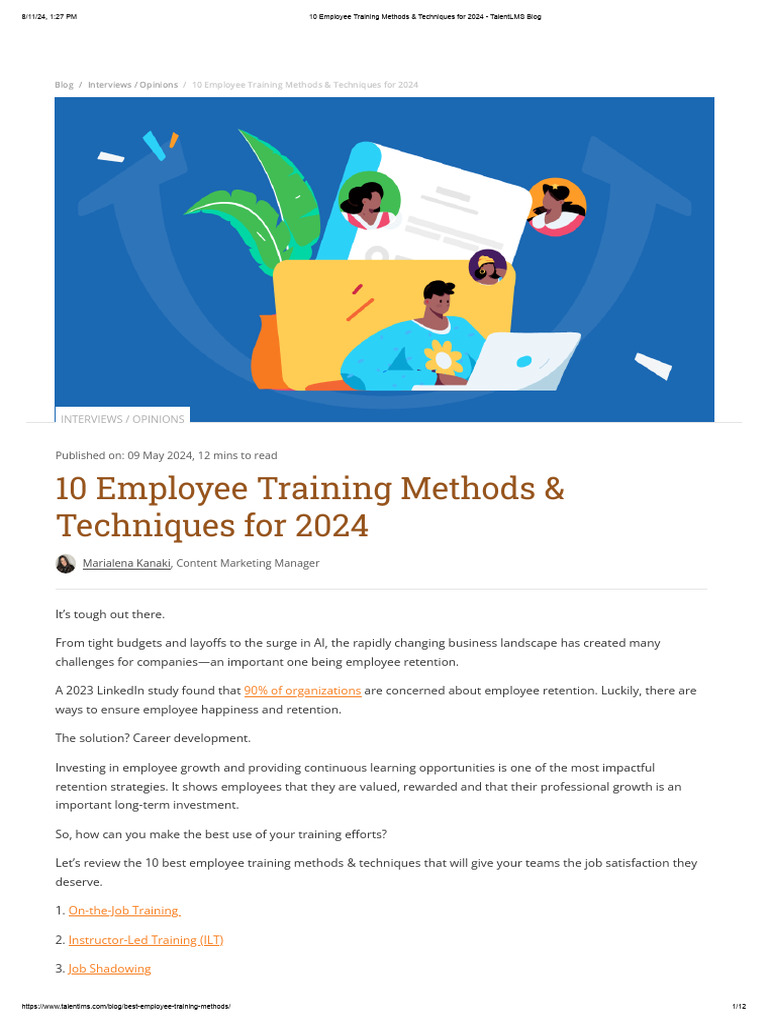 10 Employee Training Methods & Techniques | PDF | Mentorship ... 10 Employee Training Methods & Techniques | PDF | Mentorship ...