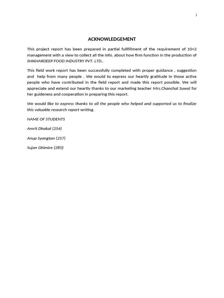 ACKNOWLEDGEMENT | PDF