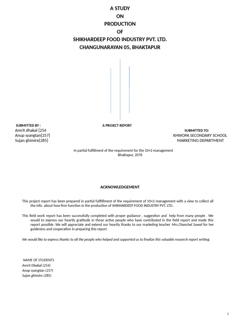 Submitted By: A Project Report Submitted To | PDF