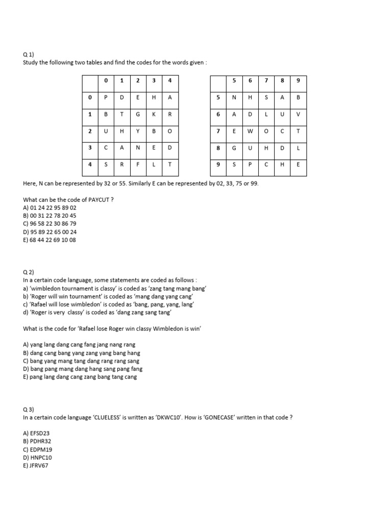 Coding and Decoding | PDF