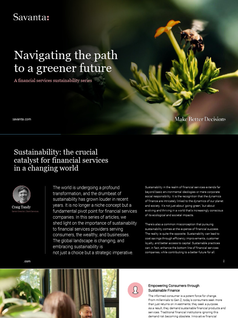 Savanta Navigating The Path To A Greener Future An FS Sustainability | PDF