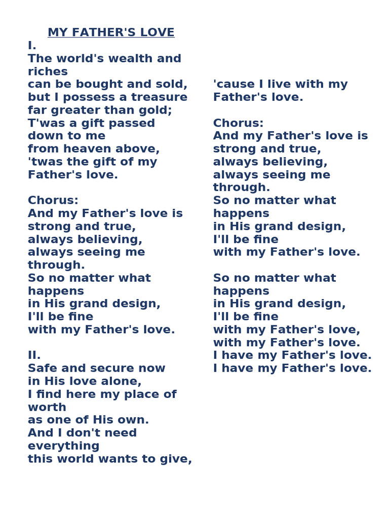 'My Father's Love' | PDF