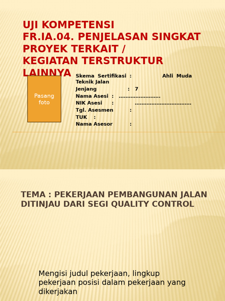 Uji Kompetensi SKK Jalan Contoh | PDF
