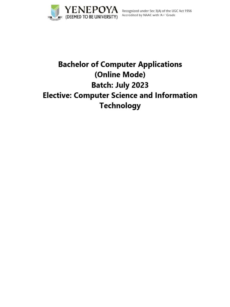 YO - July 2023 - BCA - Course Matrix - Syllabus - SEM III - Computer ...