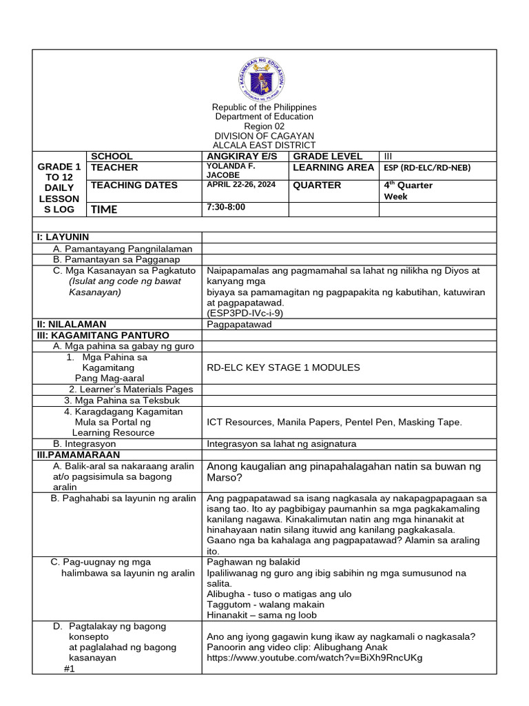 DLP Forgiveness APRIL | PDF