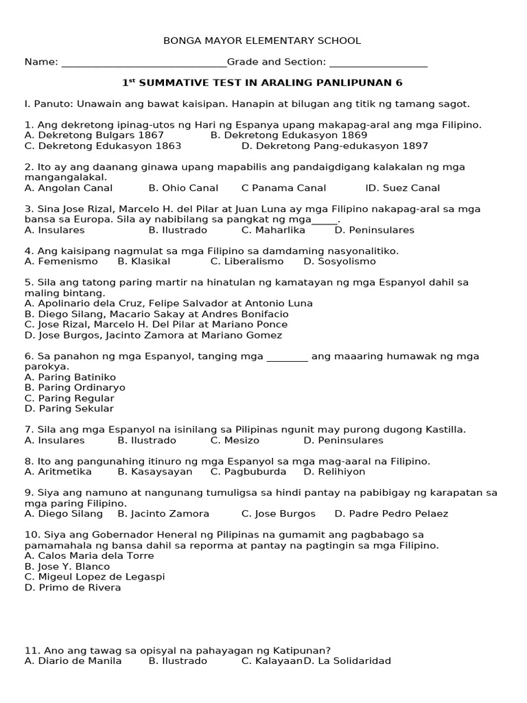 1ST Summ in Ap 6-M | PDF