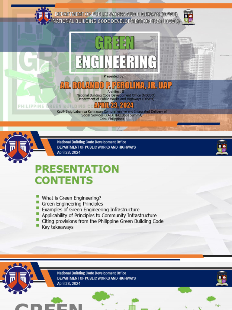 DPWH Green Engineering Presentation 042324 2 | PDF
