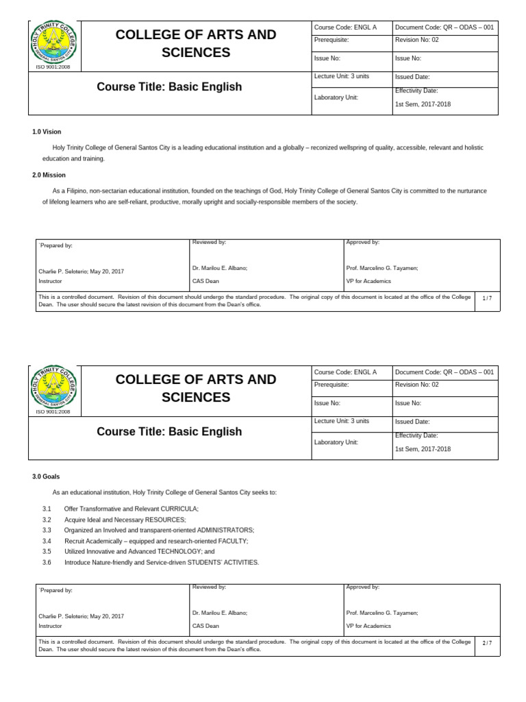 Eng A Basic English | PDF