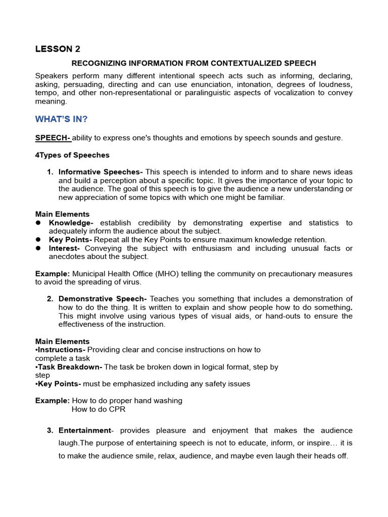 LESSON 2 - Recognizing Speech | PDF