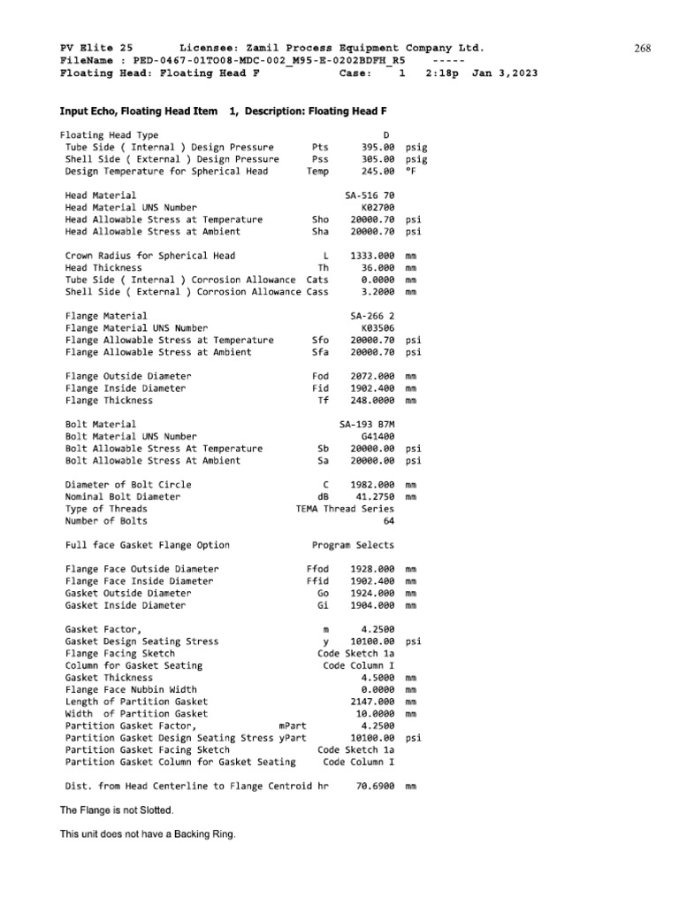 Floating Flange Calc | PDF