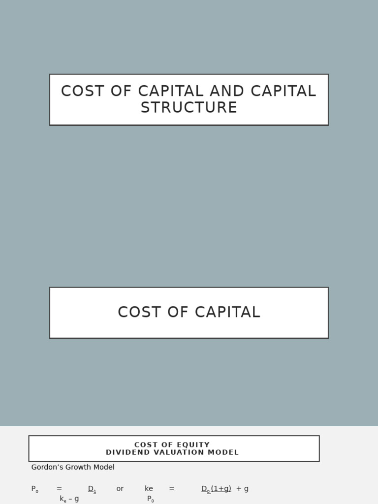 Cost of Capital and Capital Structure | PDF