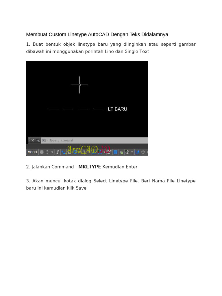 Membuat Custom Linetype Autocad Dengan Teks Didalamnya Pdf