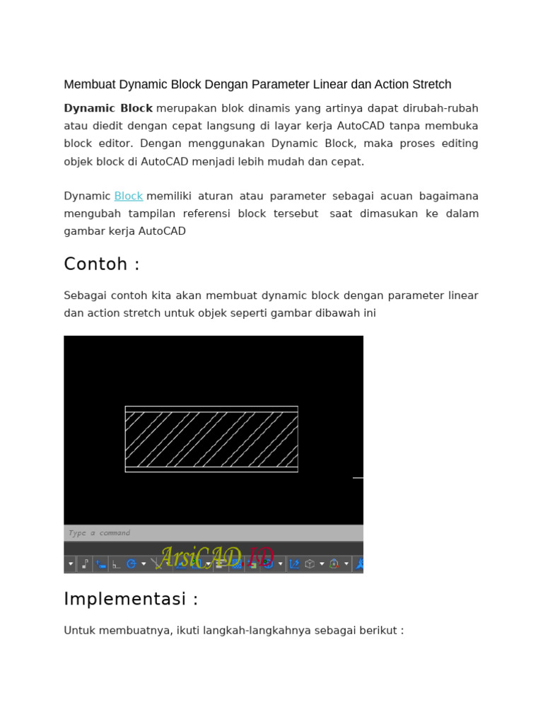 Membuat Dynamic Block Dengan Parameter Linear Dan Action Stretch | PDF