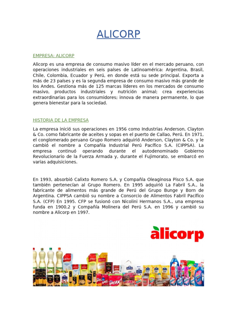 ALICORP | PDF | Economias | Business