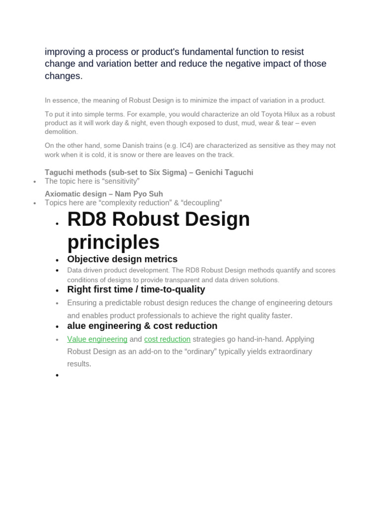 Presentation Robust Design | PDF | Technology & Engineering