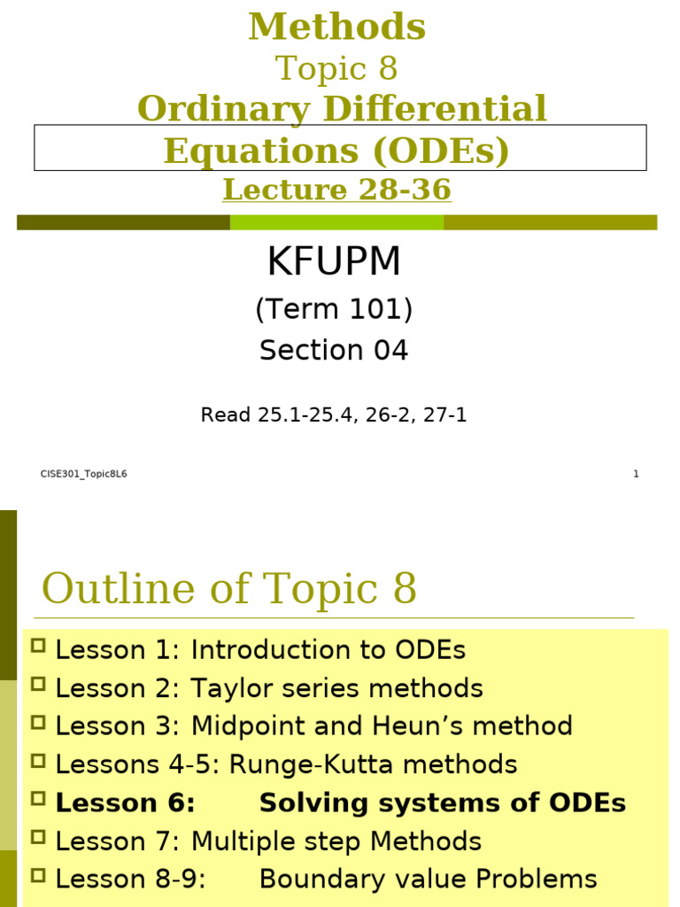 Slides Ch7 Bài 6. Phương Pháp Giải Gần Đúng Hệ Ptvp | PDF