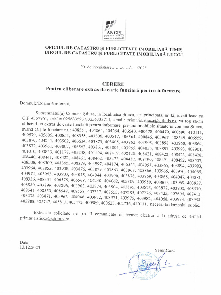 Cerere Extrase CF | PDF