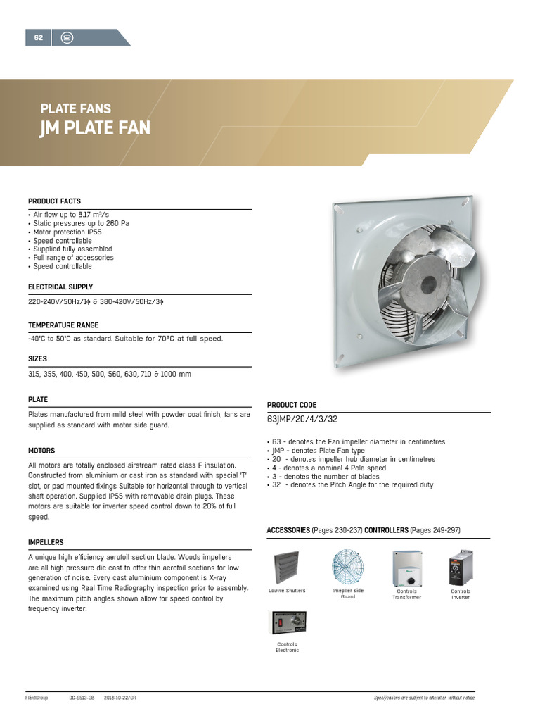 FG - JMP Plate Fan Catalogue - Technical - UN | PDF